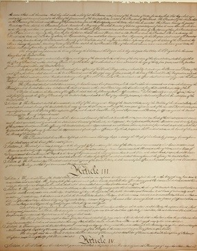 U.S. CONSTITUTION FULL SIZE REPRODUCTION 4 PAGE